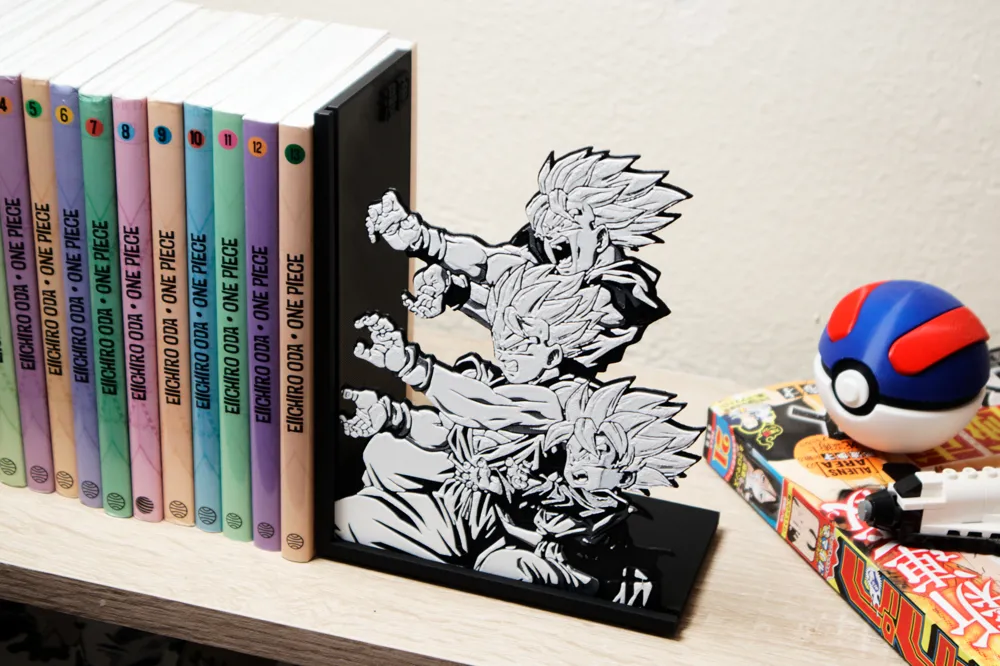 Son Goku, Gohan, and Goten Bookends | Dragon Ball - Free 3D Print Model ...