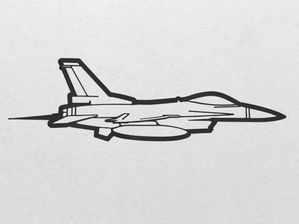 Fighter Jet Outline Wall Art by DK_Sandbox - MakerWorld