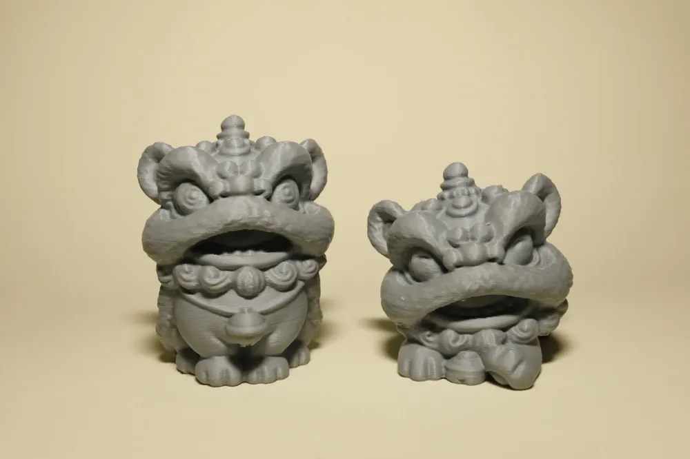 Year of the Horse Cute Awakening Lion Figurine (Pair) - Free 3D Print ...