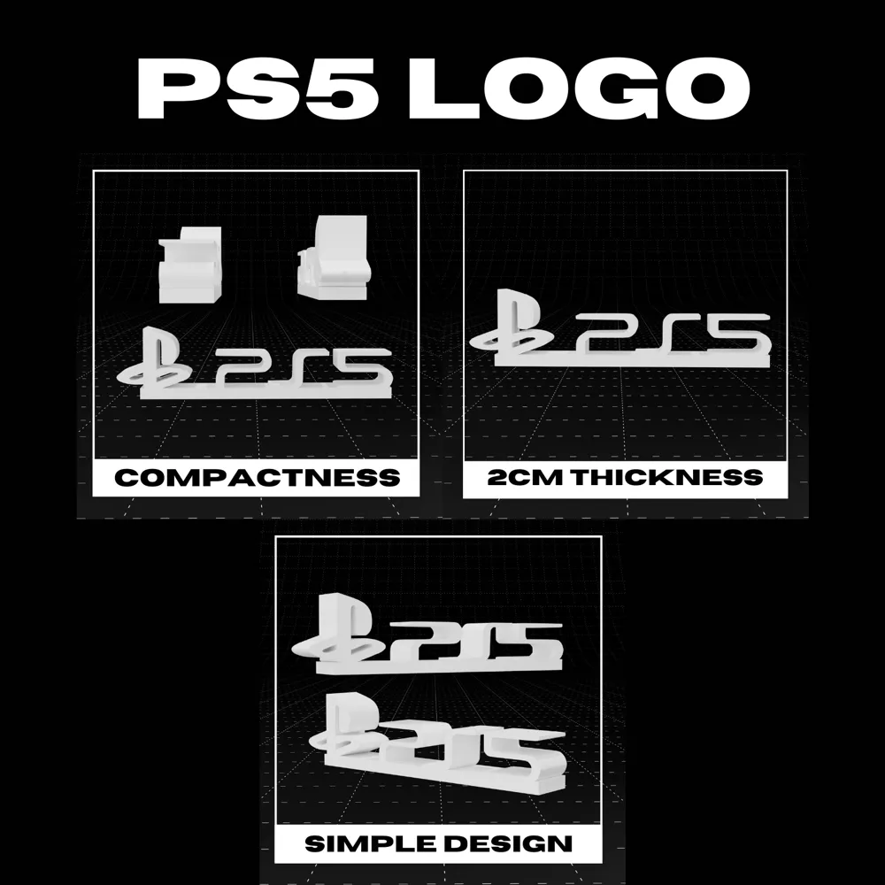 PS5 Logo Stand - Free 3D Print Model - MakerWorld