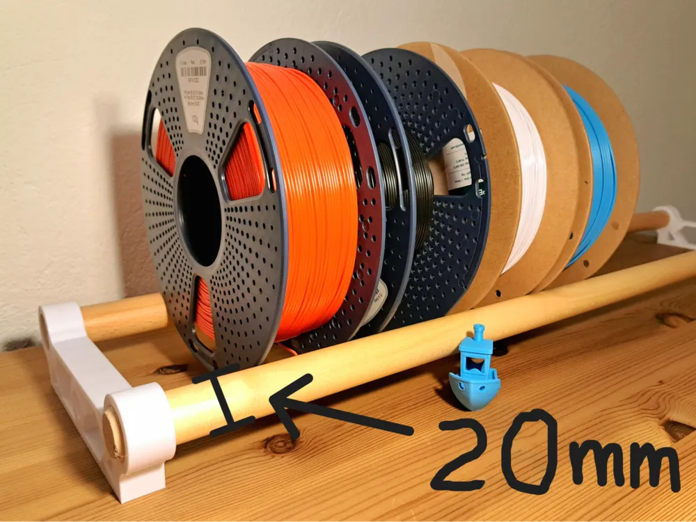 Filament spool holder for 20mm rods/pipes by Erik - MakerWorld
