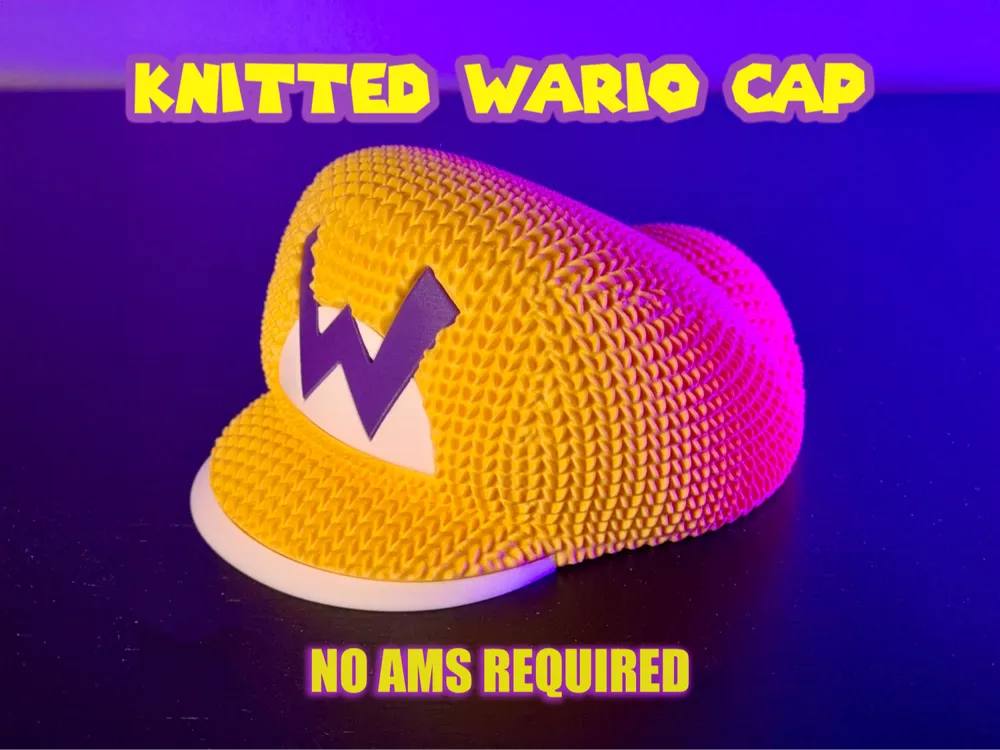 Cute Knitted Wario Cap from Super Mario - Free 3D Print Model - MakerWorld