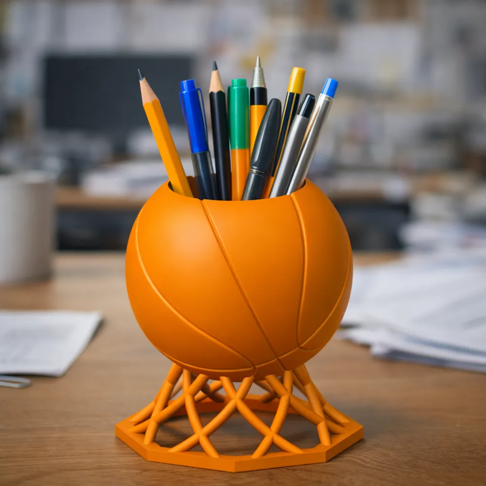 Basketball pen holder - Free 3D Print Model - MakerWorld
