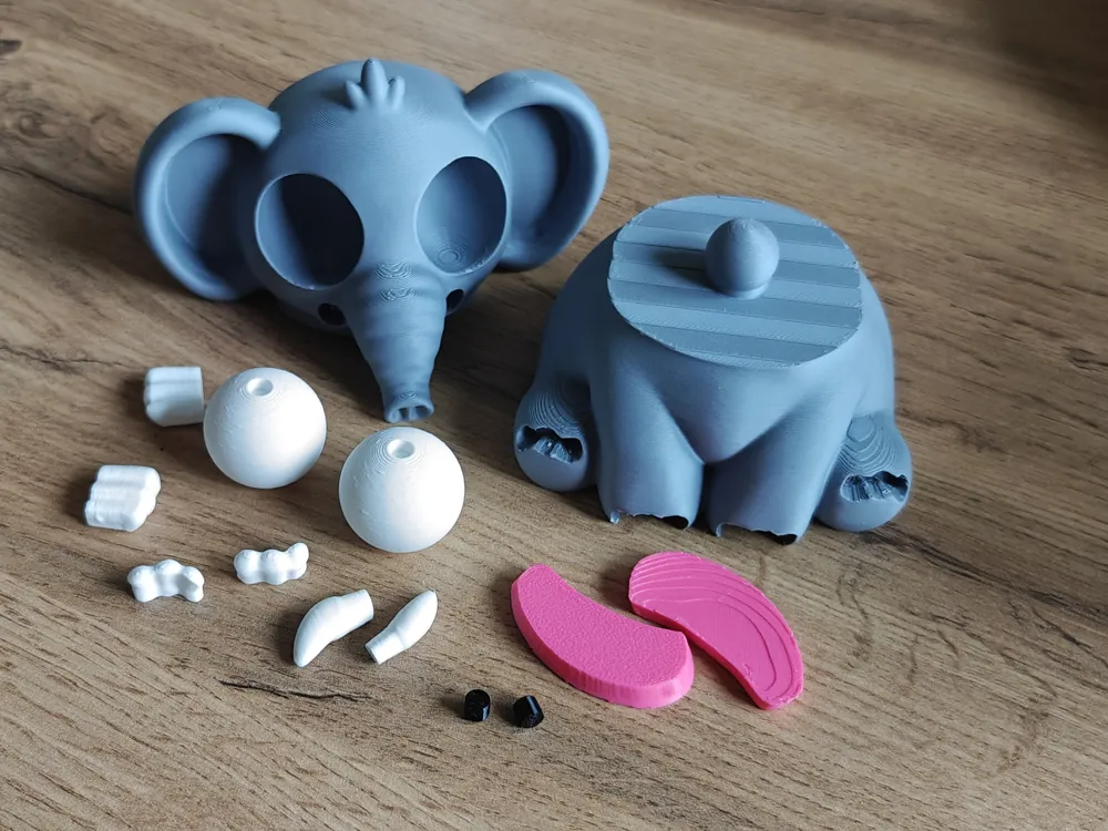 Goofy series – ELEPHANT Movable Eyes NOAMS - Free 3D Print Model ...