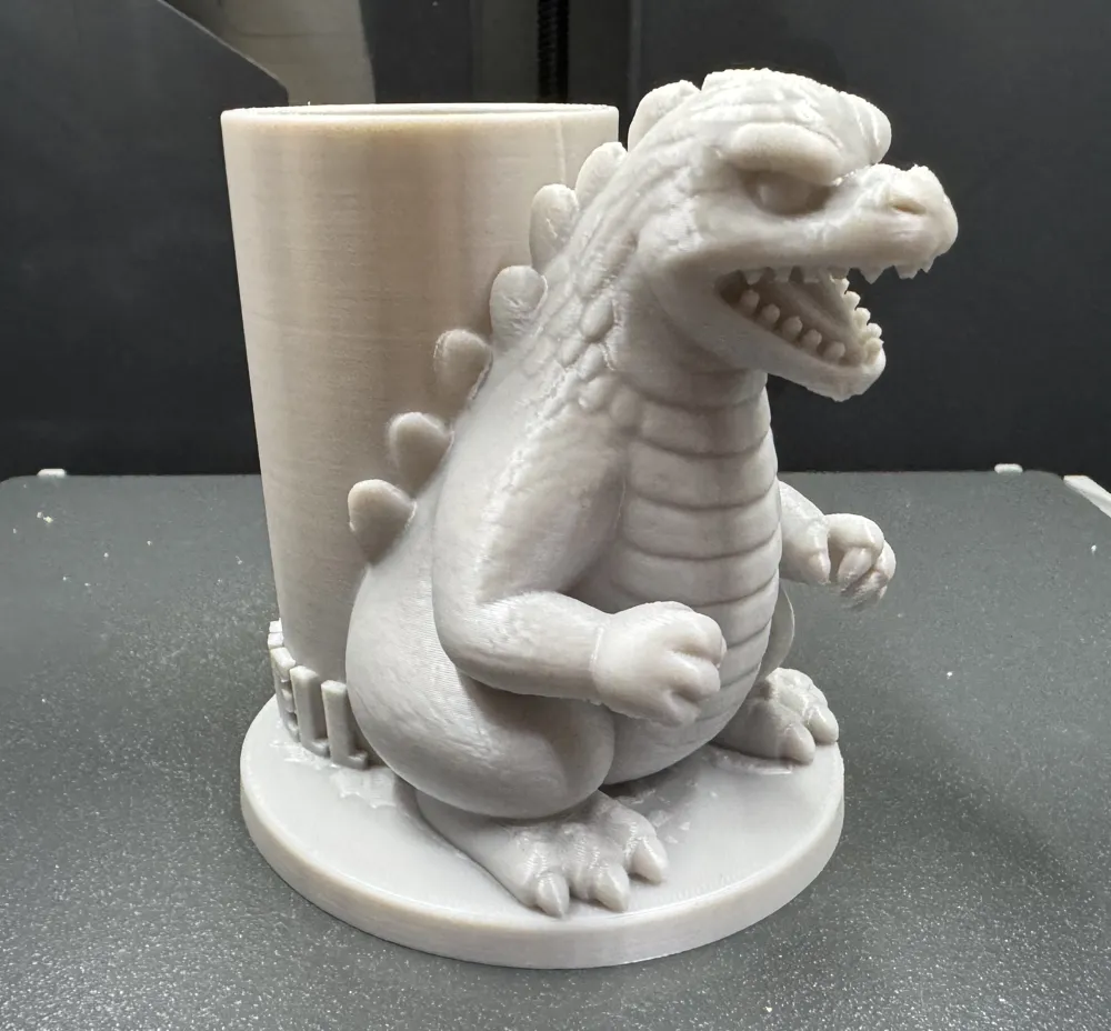 Personalizable Kawaii Godzilla-Inspired Pen Holder - Free 3D Print ...