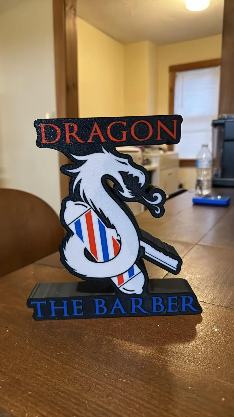 Dragon the Barber inspired LED lightbox. by glenngri - MakerWorld