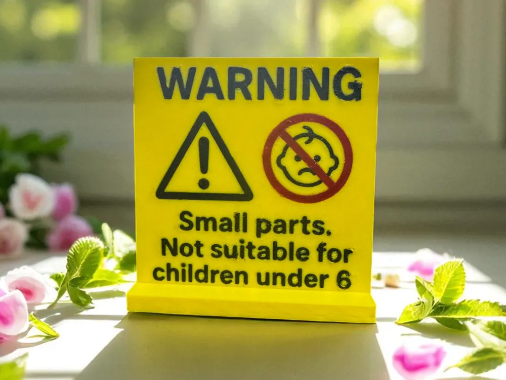 small parts warning sign for craft fairs by lets3dprint MakerWorld ...