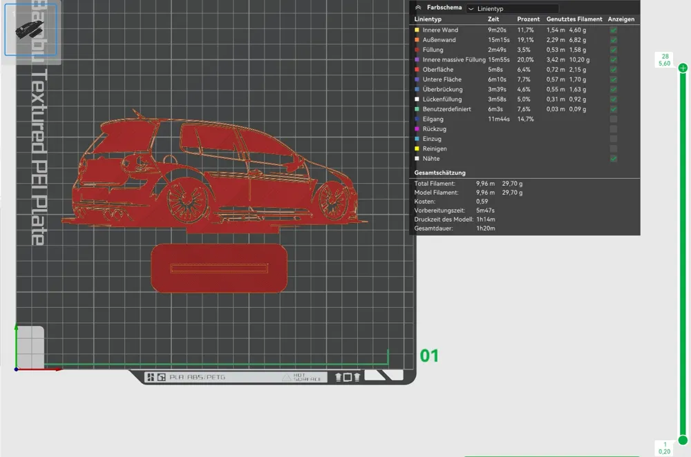 VW Golf MK5 R32 Silhouette by printopolis MakerWorld: Download Free 3D ...