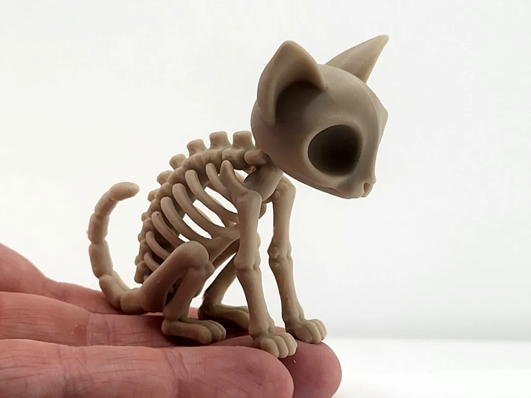 Cute Skeleton Cat Figure – Kawaii Bone Kitty - Free 3D Print Model ...