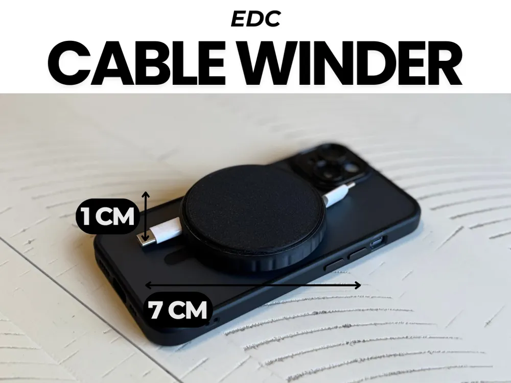 EDC Cable Winder - Free 3D Print Model - MakerWorld