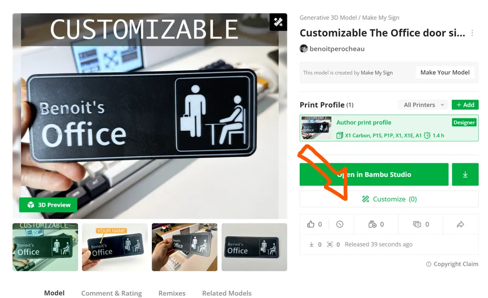 Customizable The Office door sign by benoitperocheau - MakerWorld