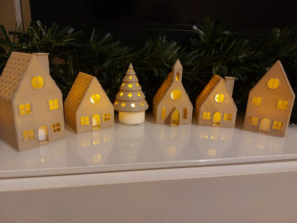 Tea Light Houses by Freddie Bishop - MakerWorld