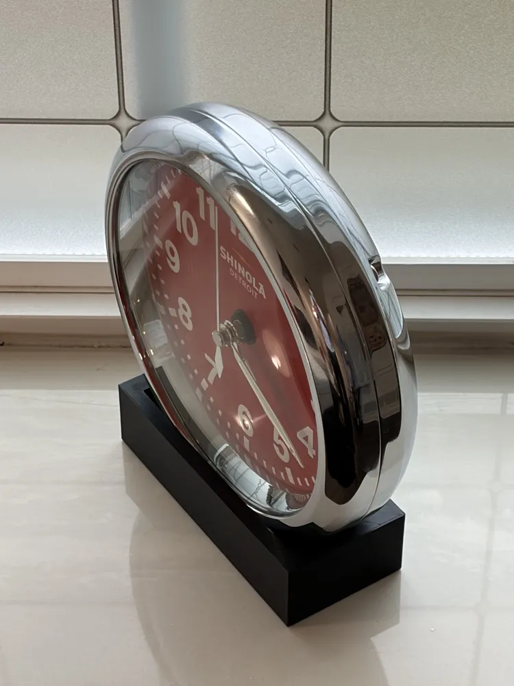 Shinola Desk Clock Stand - Free 3D Print Model - MakerWorld