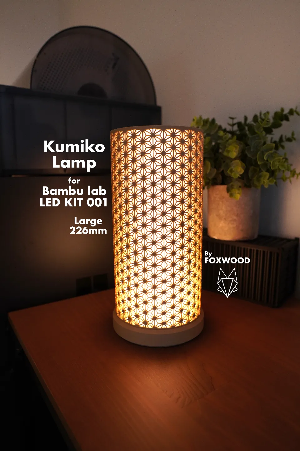 Japanese Kumiko Lamp - Large -LED KIT 001 -Foxwood by Foxwood - MakerWorld