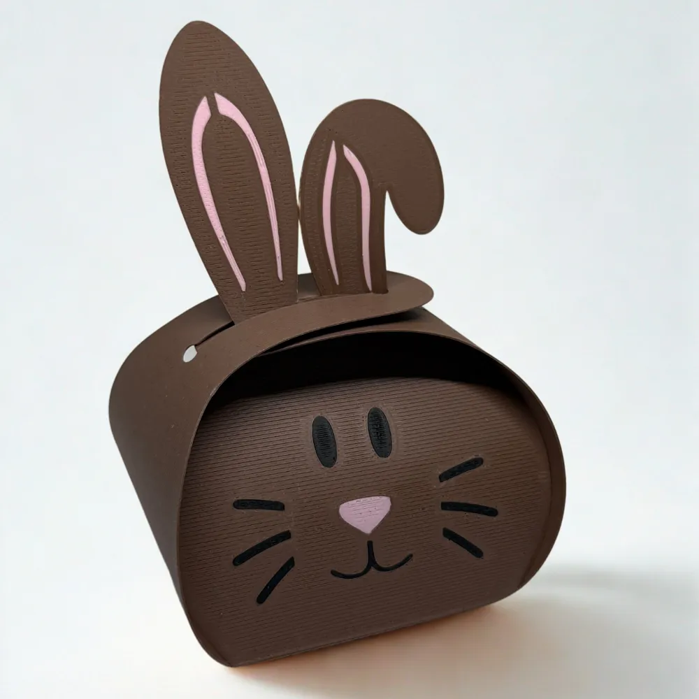 FOLDING EASTER BOX (CUTE BUNNY VERSION) - Free 3D Print Model - MakerWorld