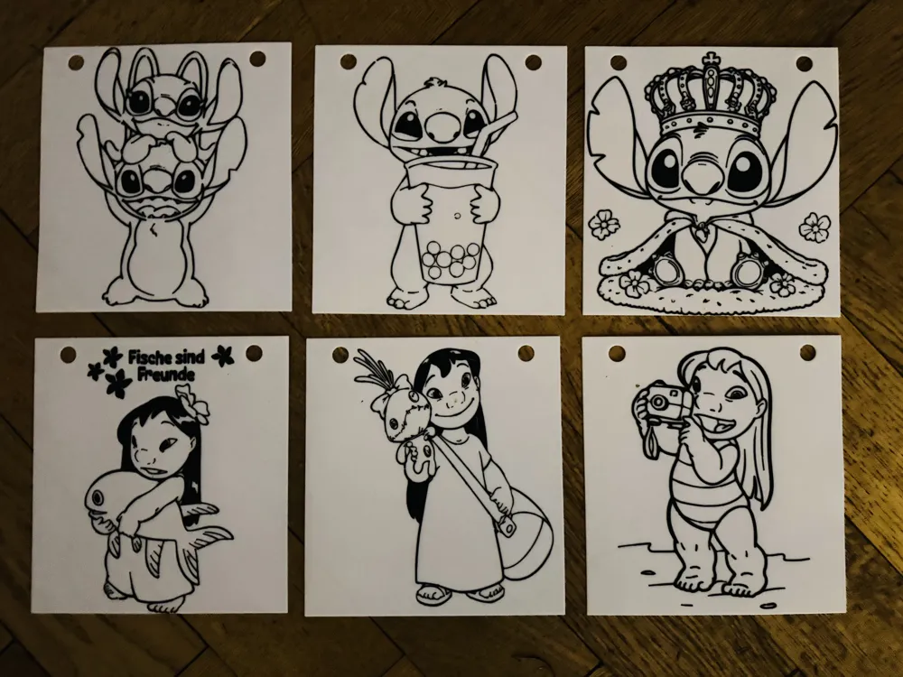 Lilo & Stitch Coloring Book 12 Pages - Free 3D Print Model - MakerWorld