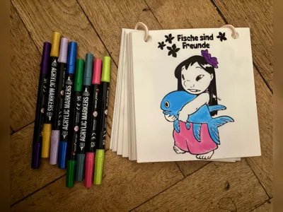 Lilo & Stitch Coloring Book 12 Pages - Free 3D Print Model - MakerWorld