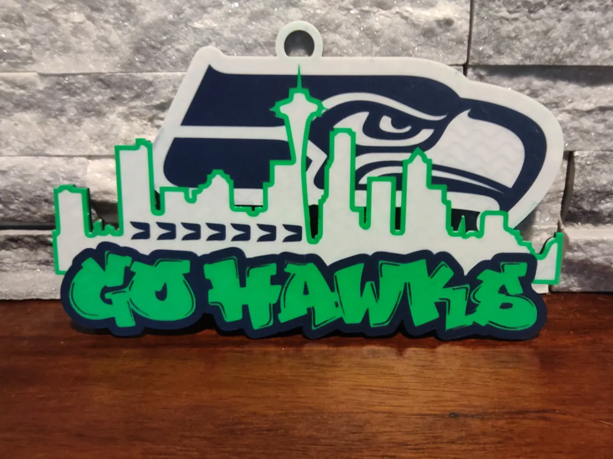 Go Hawks Seattle silhouette graffiti - Free 3D Print Model - MakerWorld