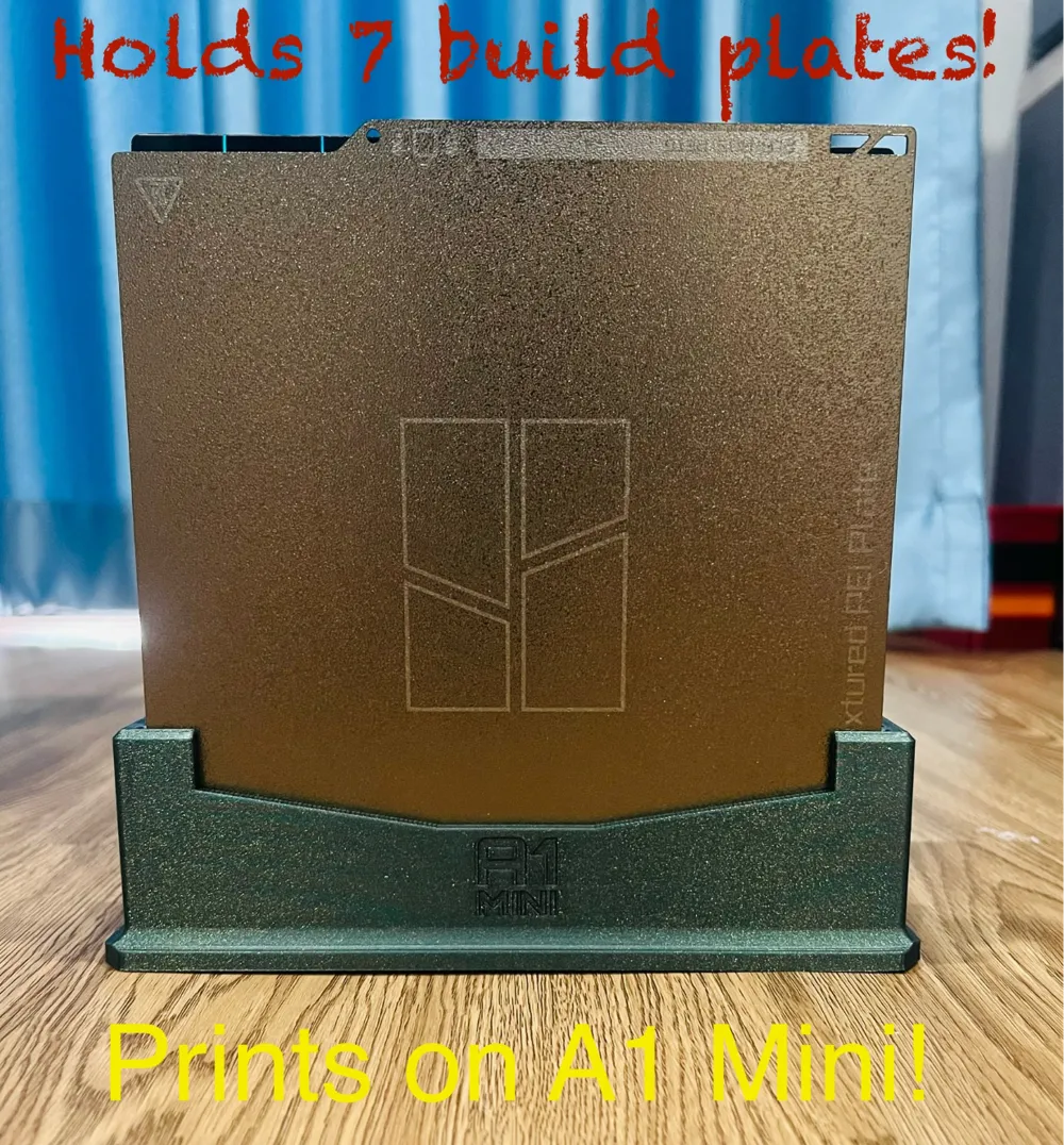 A1 Mini Build Plate Storage Holds 7 build plates! by Siam3D - MakerWorld