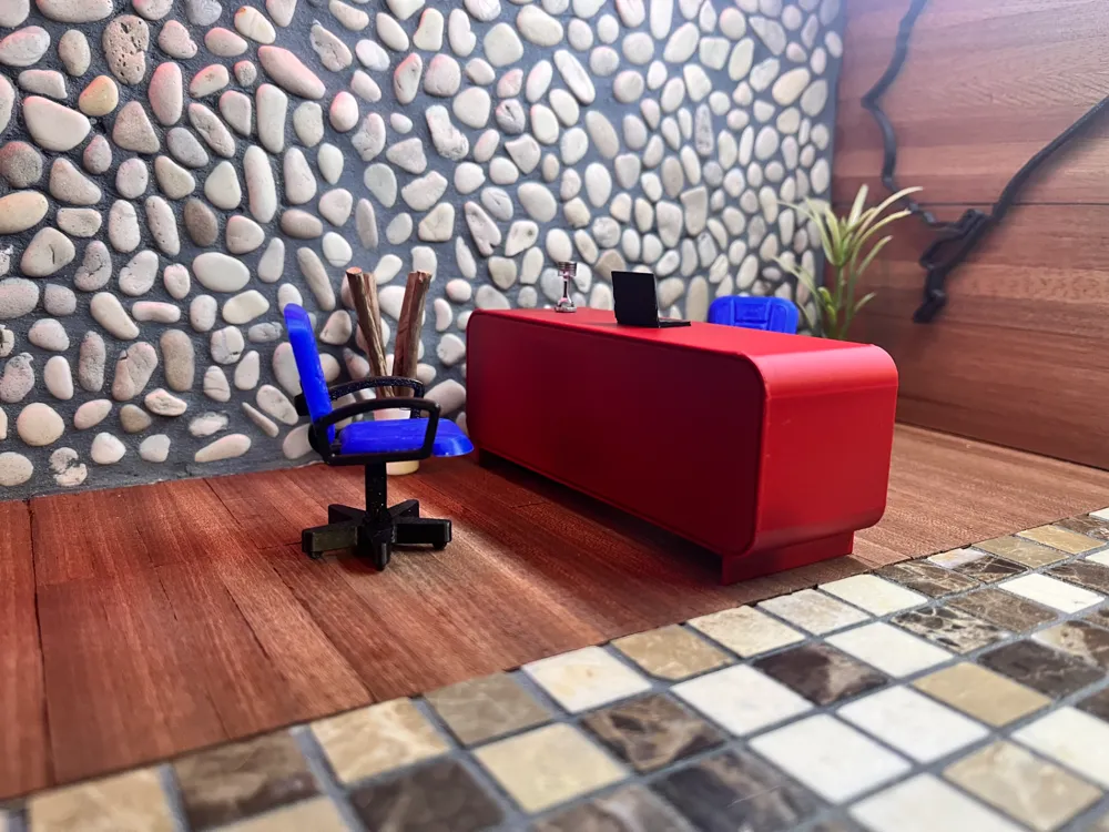 miniature desk modern 1:18 diorama dollhouse by pierblebee - MakerWorld
