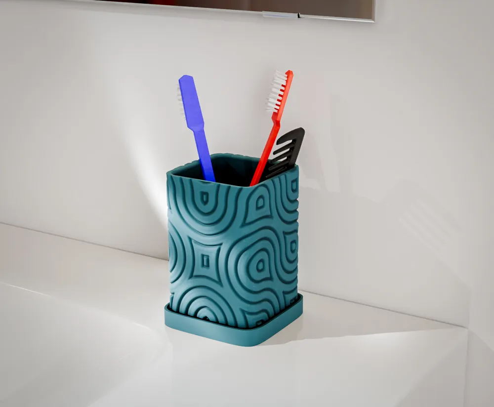 Toothbrush Holder with Drainage and Tray - Free 3D Print Model - MakerWorld