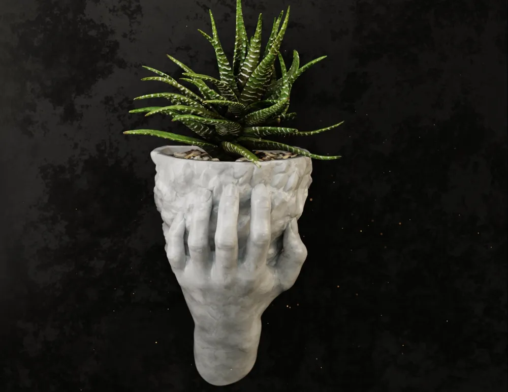 Wall rock flower pot - Free 3D Print Model - MakerWorld