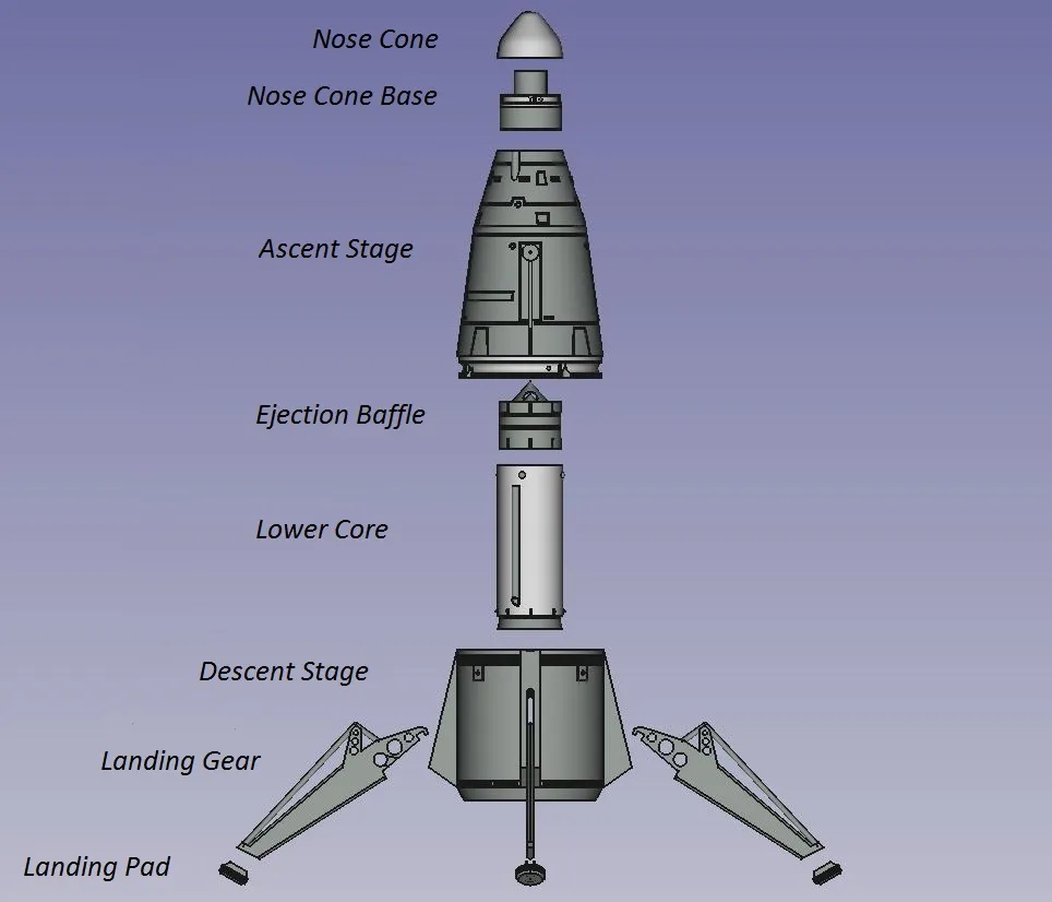 Flyable Mars Lander rocket - Free 3D Print Model - MakerWorld