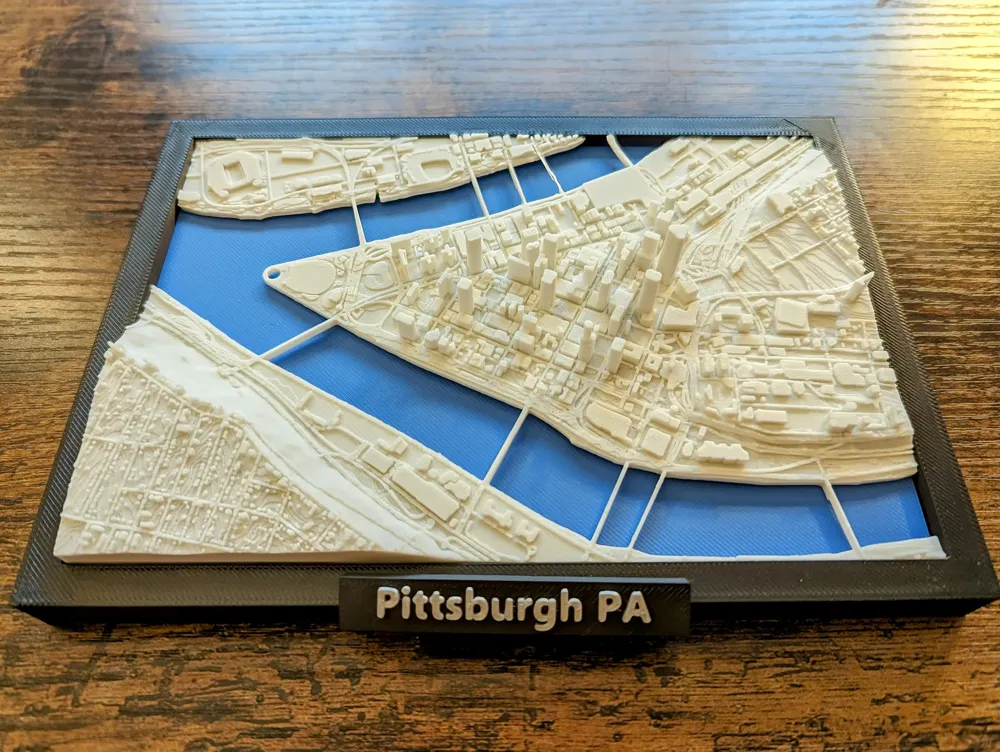 Pittsburgh Pennsylvania 3D Miniature - Free 3D Print Model - MakerWorld