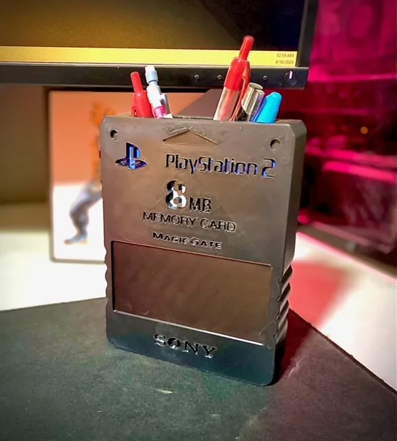 PS2 Memory Card Pencil Holder by Nightthorn - MakerWorld