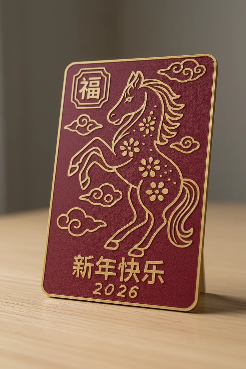 Lunar New Year Card – Year of the Horse (2026) - Free 3D Print Model ...