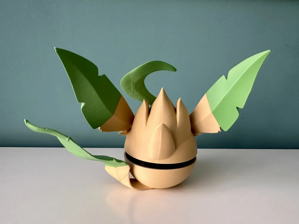 Leafeon Ball - Pokemon - Pokeball Functional - Free 3D Print Model ...