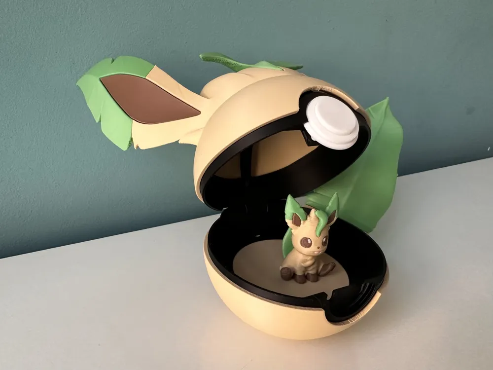 Leafeon Ball - Pokemon - Pokeball Functional - Free 3D Print Model ...