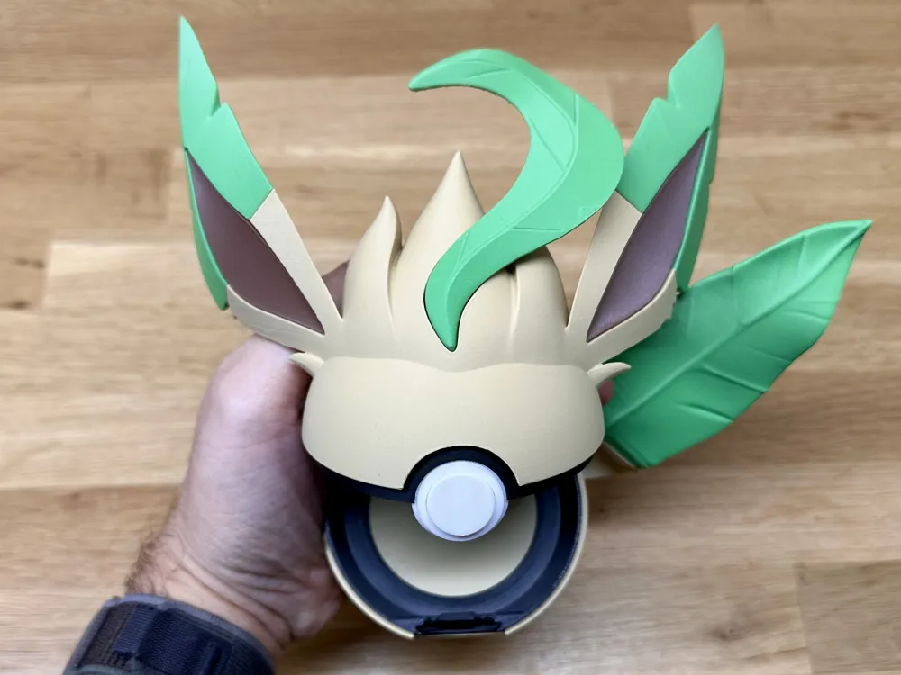 Leafeon Ball - Pokemon - Pokeball Functional - Free 3D Print Model ...