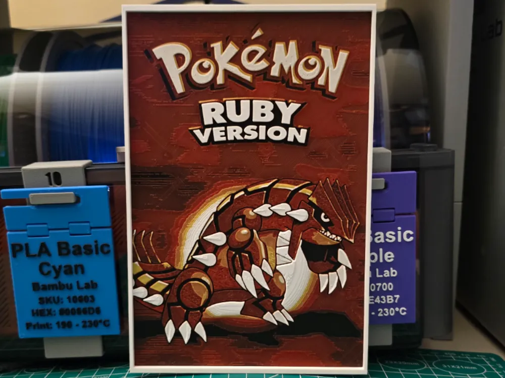 Pokémon: Ruby Version Poster - Hueforge Art - Free 3D Print Model ...