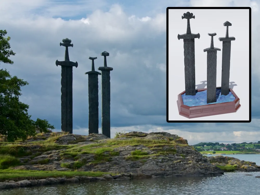 Swords in rock (Sverd i fjell) by Jallim - MakerWorld