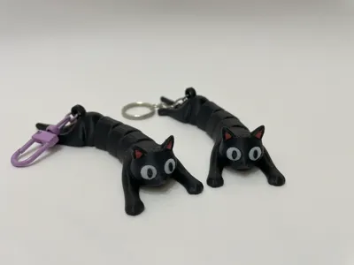 Articulated Black Cat - doll / keychain by mail.iou MakerWorld ...