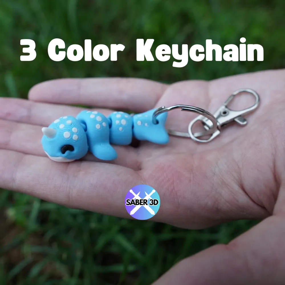 Mini Articulated Narwhal by Saber3D MakerWorld: Download Free 3D Models