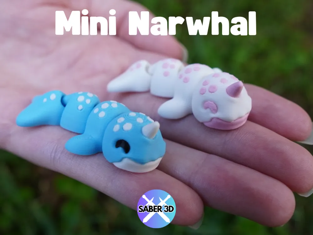 Mini Articulated Narwhal by Saber3D MakerWorld: Download Free 3D Models