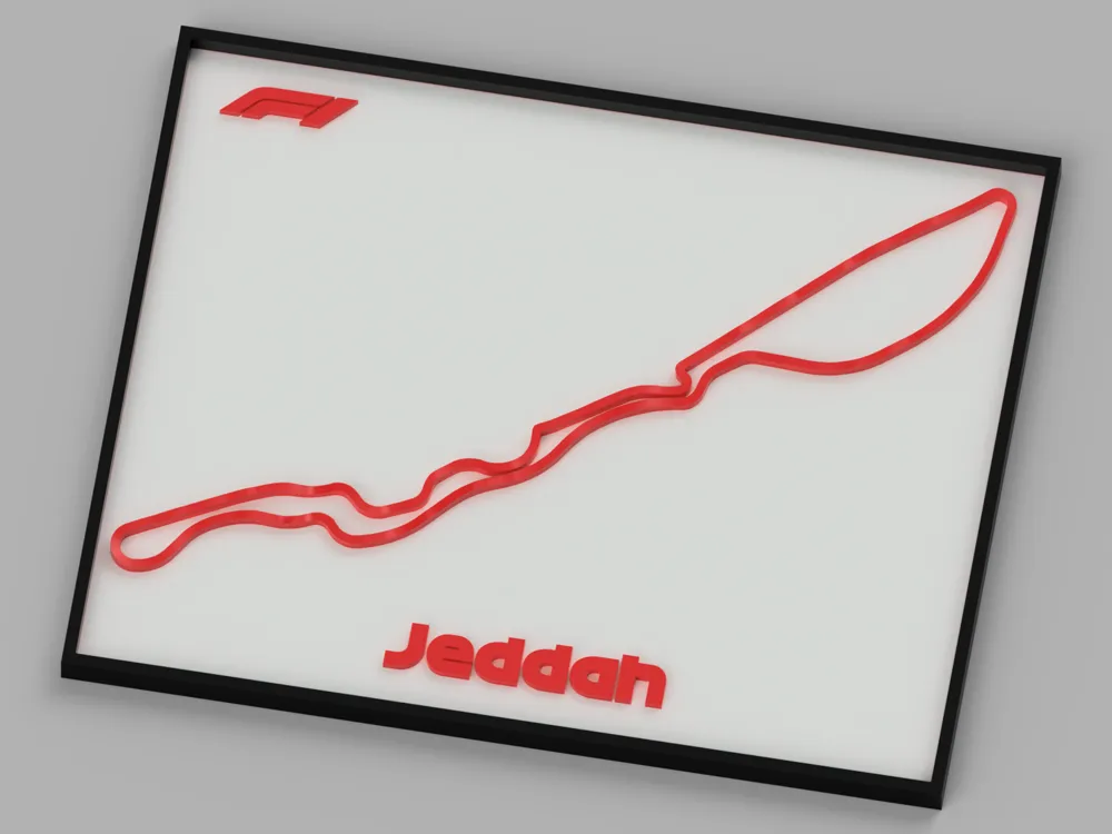 F1 Track - Saudi Arabia Jeddah with elevation by domono - MakerWorld