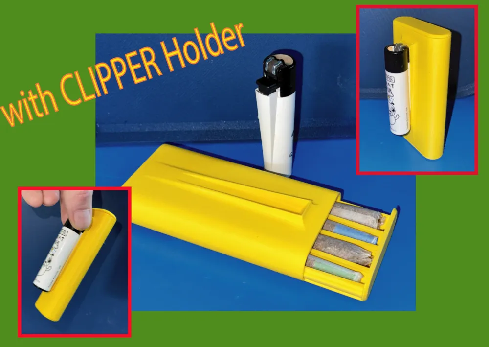 magnetic 4 Joint Box CLIPPER Edition - weed joint - Free 3D Print Model ...