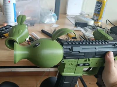 豌豆射手AR鱼骨 Peashooter AR handguard for airsoft aeg - Free 3D Print Model ...