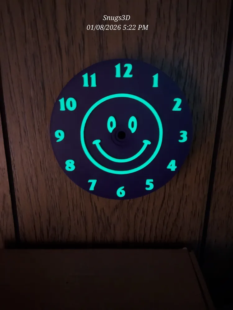 Smiley Face Glow in Dark Clock - Free 3D Print Model - MakerWorld