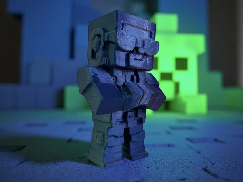 Minecraft Steve inspired cyberpunk figure by INDIGO - MakerWorld