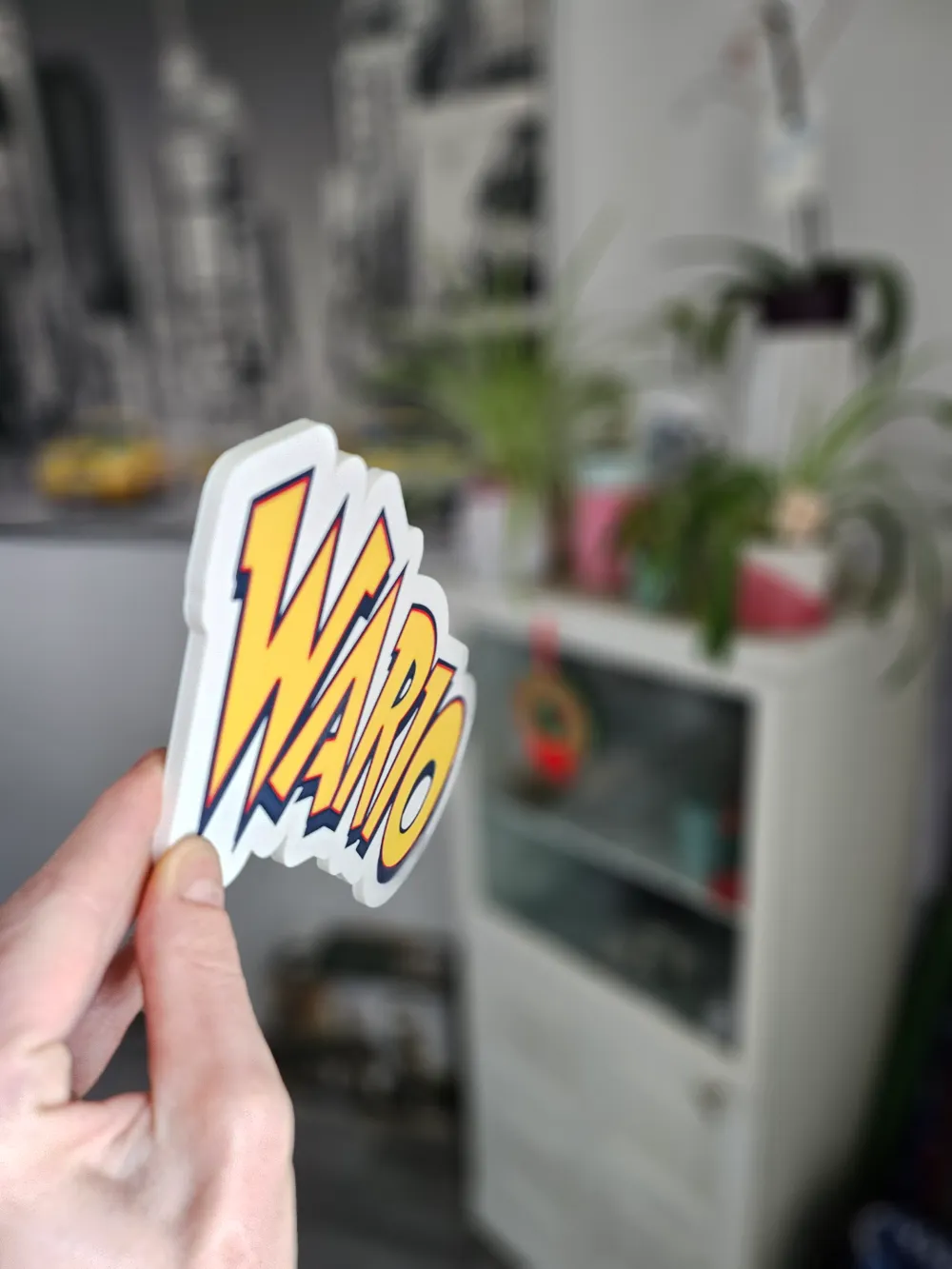 Wario logo Wall art by Tommy Gun - MakerWorld