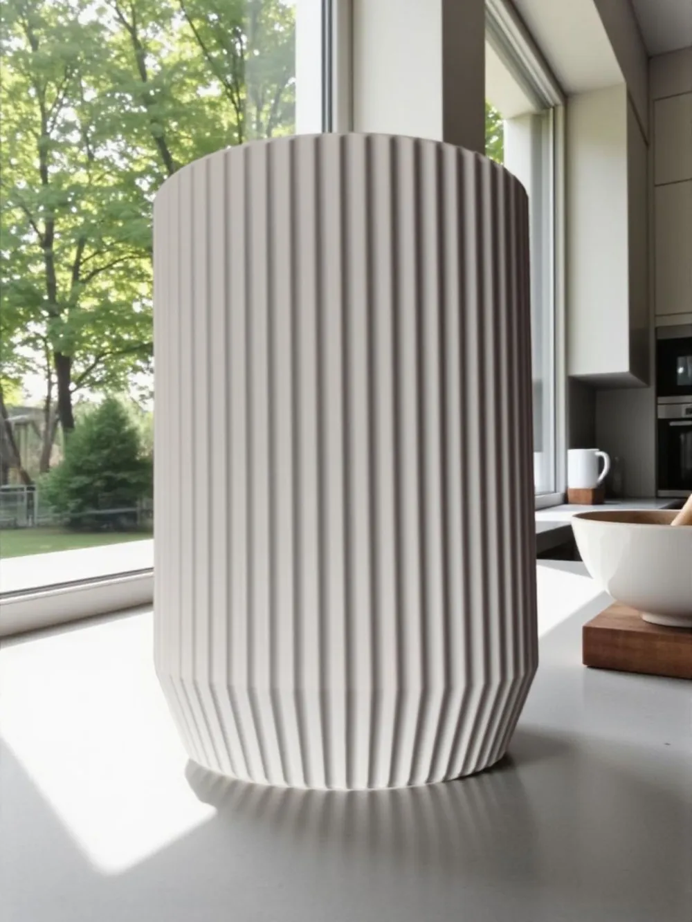 Modern ribbed kitchen utensil holder - Free 3D Print Model - MakerWorld
