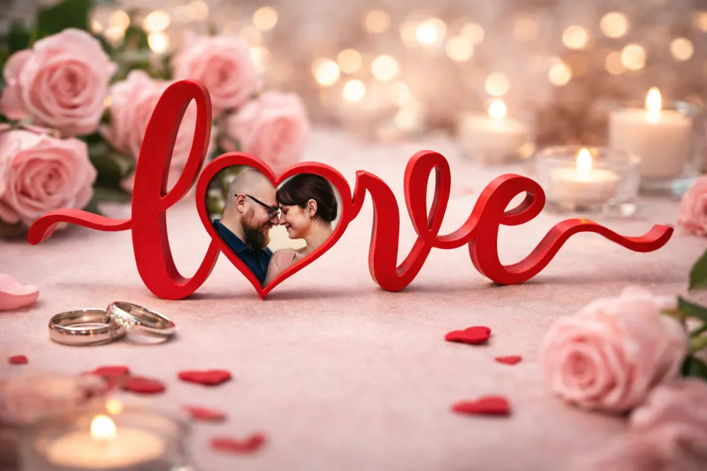 LOVE Script Photo Frame - Free 3D Print Model - MakerWorld