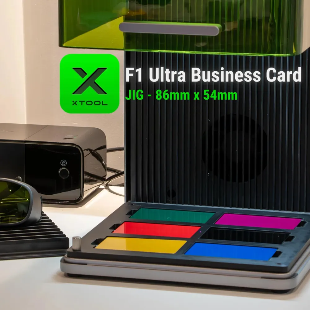 xTool F1 Ultra Business Card Jig - Free 3D Print Model - MakerWorld