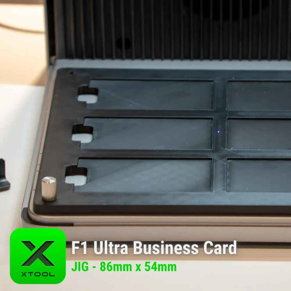 xTool F1 Ultra Business Card Jig - Free 3D Print Model - MakerWorld
