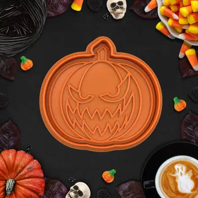halloween pumpkin cute cookie cutter / stamp by Indibles - MakerWorld