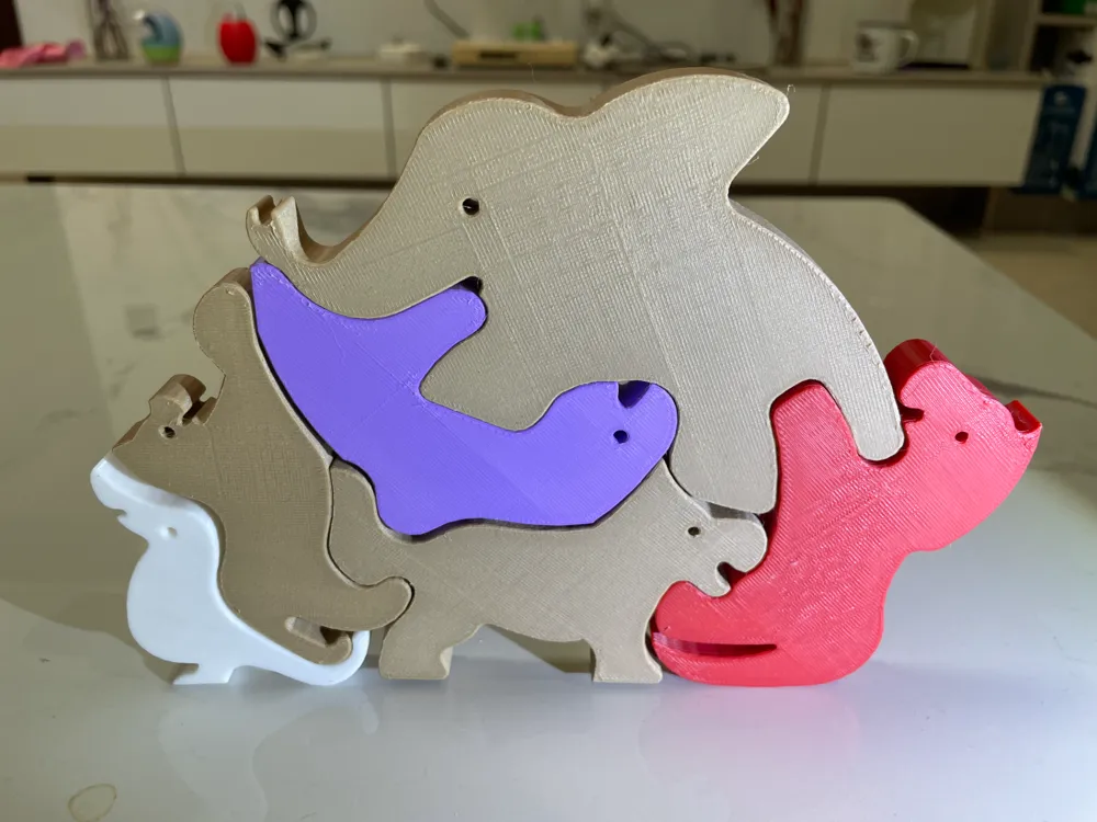 Multi-colored Animal Children's Building Blocks (Six Animals) by WYL-制造 ...